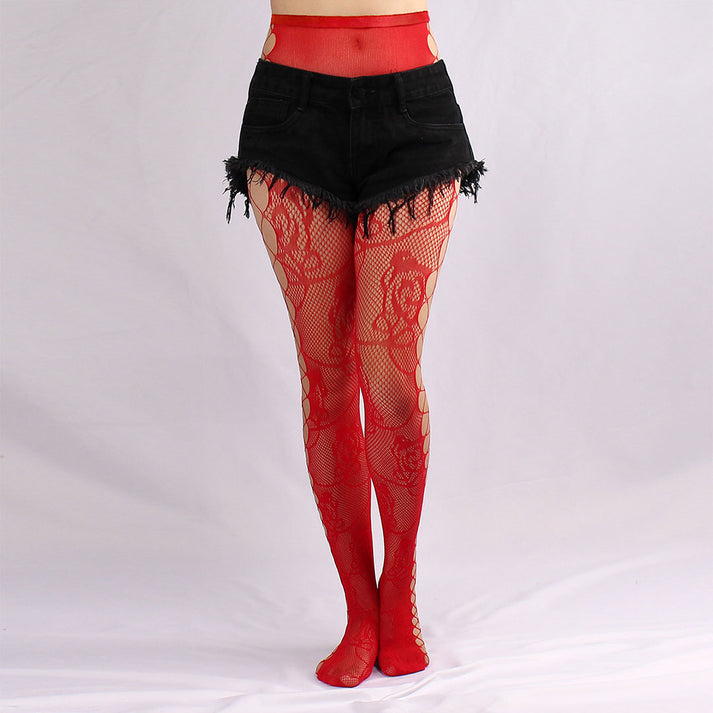 Fishnet Flower Pantyhose SE22903 – SANRENSE