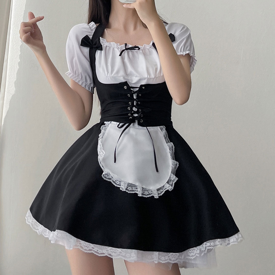 Lace Flower Bow Maid Dress SE22832 – SANRENSE