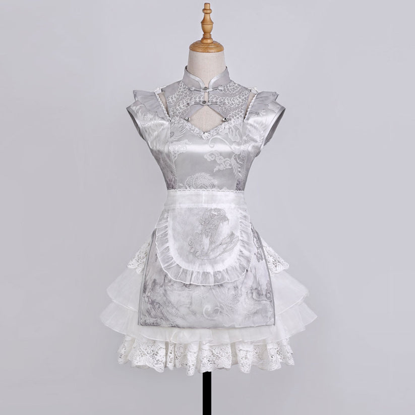 Lace Silver Uniform Dress Set SE23263
