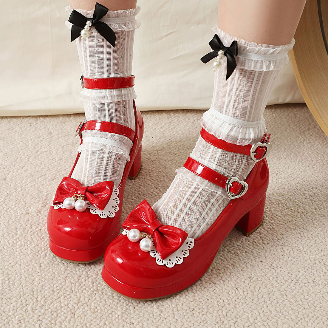 Sweet Bow Heels Shoes SE23537