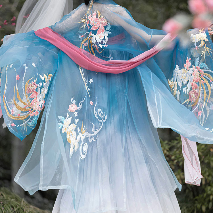 Flower Embroidered Hanfu Dress Set SE23071