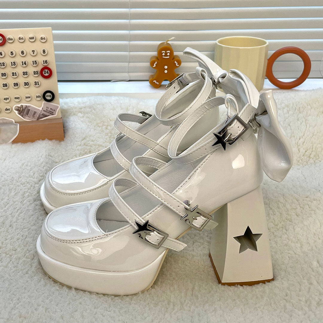 Bow Star Moon Heels Shoes SE22643 – SANRENSE