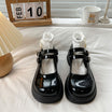Retro Black Chunky Sole Japanese JK Shoes