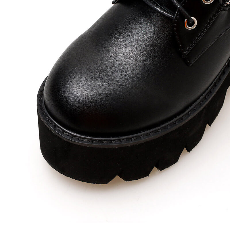 Zipper Heels Round Toe Motorcycle Boots SE20544